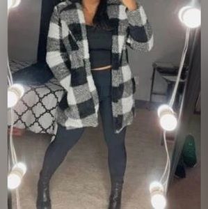 SHEIN | Jackets & Coats | Buffalo Plaid Teddy Coat | Poshmark